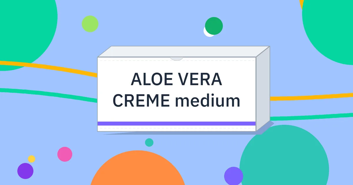 Symbolbild: Packung mit der Aufschrift ALOE VERA CREME medium (PZN 04665021) – Verfügbarkeit und Bezug in Apotheken in Frankfurt am Main