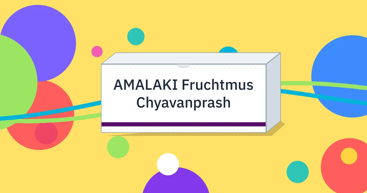 Symbolbild: Packung mit der Aufschrift AMALAKI Fruchtmus Chyavanprash (PZN 12462941) – Verfügbarkeit und Bezug in Apotheken in Frankfurt am Main
