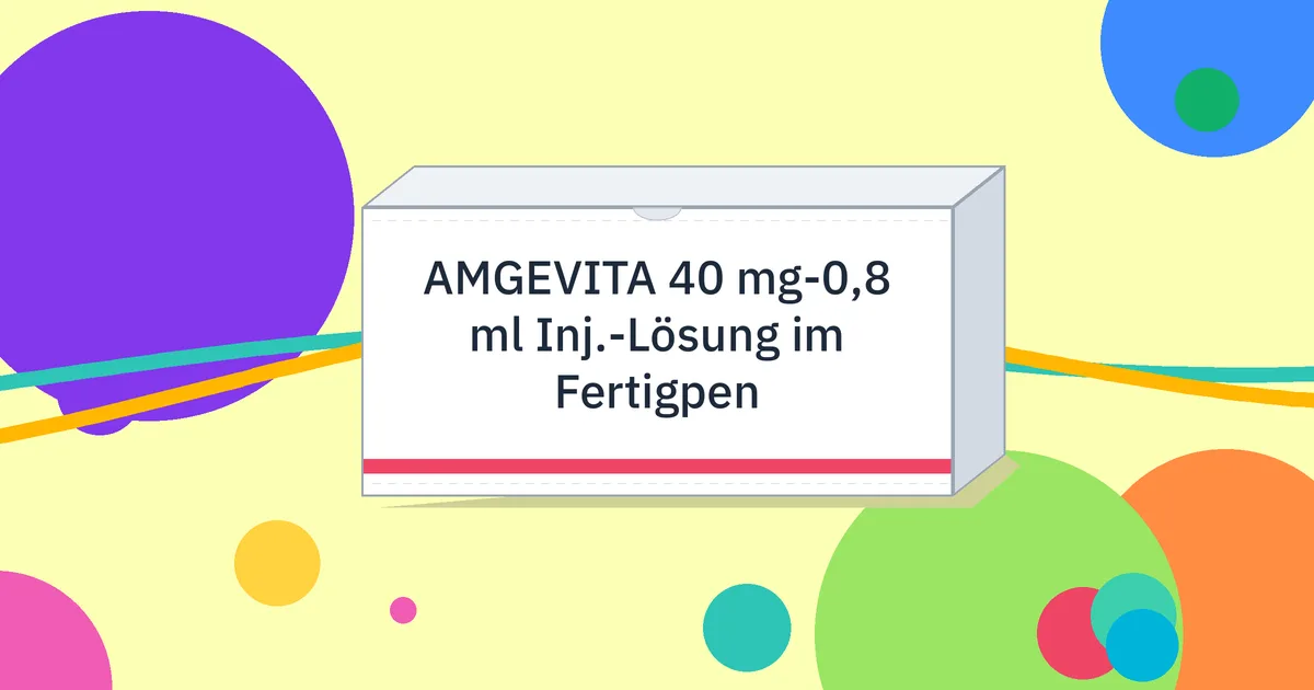 Symbolbild: Packung mit der Aufschrift AMGEVITA 40 mg-0,8 ml Inj.-Lösung im Fertigpen (PZN 15316973) – Verfügbarkeit und Bezug in Apotheken in Frankfurt am Main