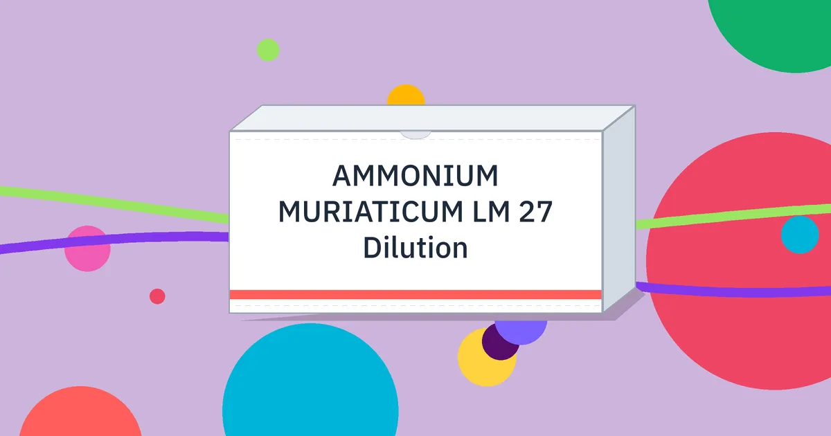 Symbolbild: Packung mit der Aufschrift AMMONIUM MURIATICUM LM 27 Dilution (PZN 12761224) – Verfügbarkeit und Bezug in Apotheken in Frankfurt am Main