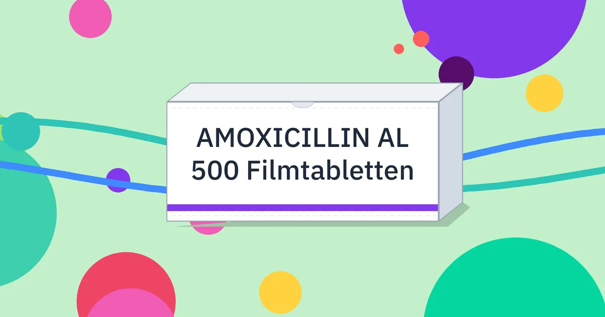 Symbolbild: Packung mit der Aufschrift AMOXICILLIN AL 500 Filmtabletten (PZN 09424405) – Verfügbarkeit und Bezug in Apotheken in Frankfurt am Main
