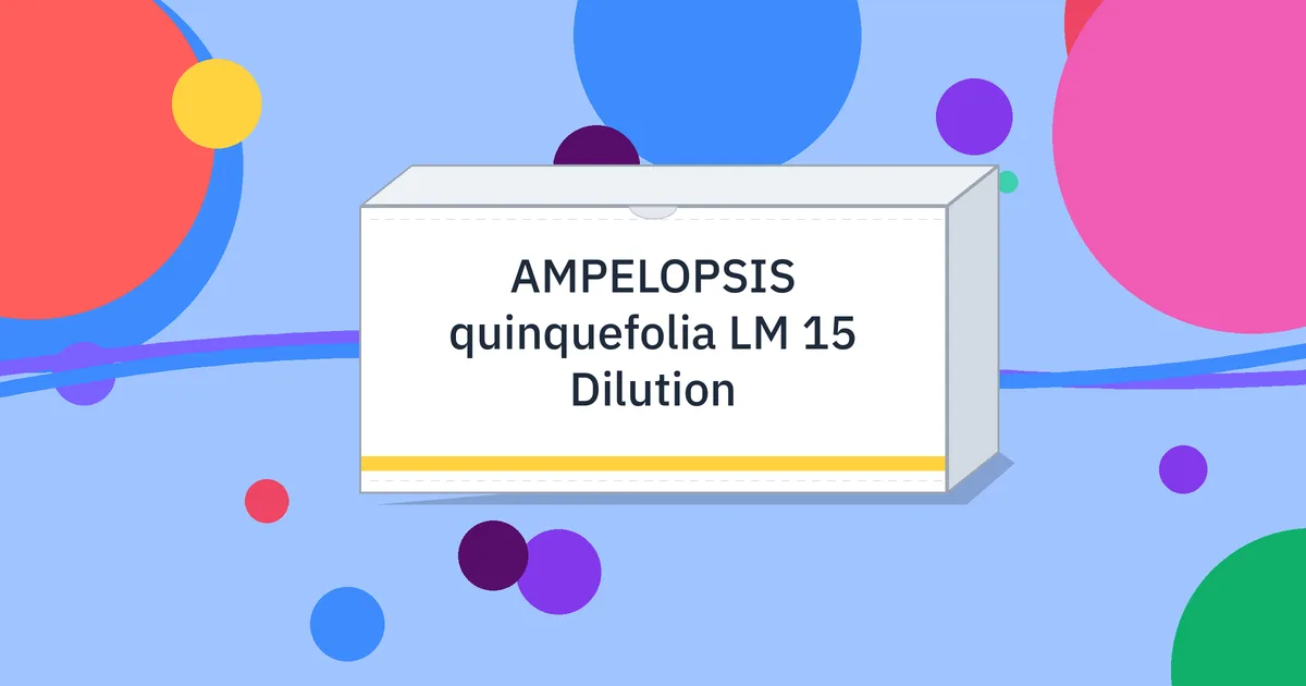 Symbolbild: Packung mit der Aufschrift AMPELOPSIS quinquefolia LM 15 Dilution (PZN 13325123) – Verfügbarkeit und Bezug in Apotheken in Frankfurt am Main