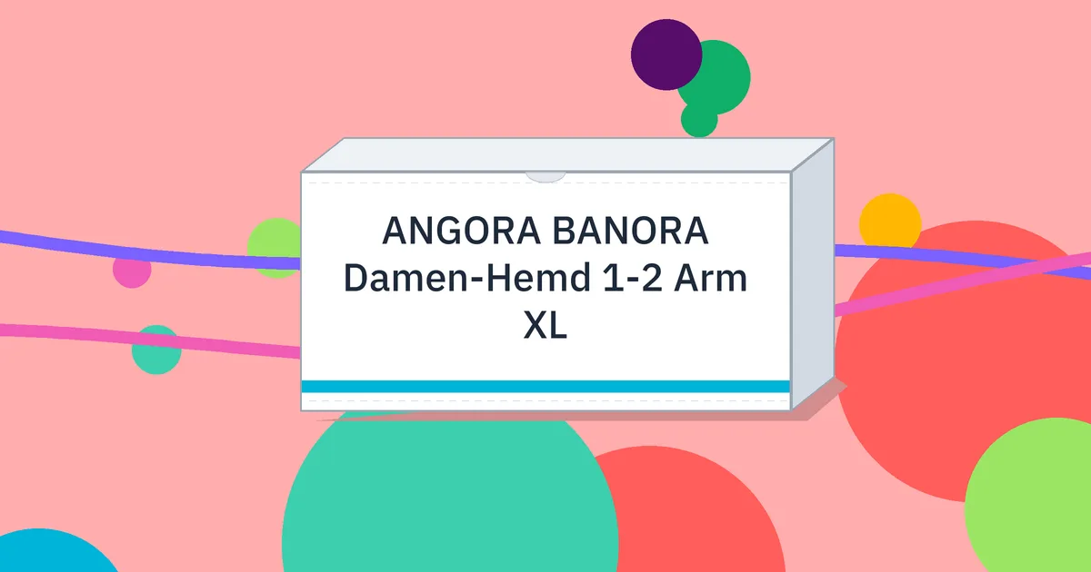 Symbolbild: Packung mit der Aufschrift ANGORA BANORA Damen-Hemd 1-2 Arm XL (PZN 04795172) – Verfügbarkeit und Bezug in Apotheken in Frankfurt am Main
