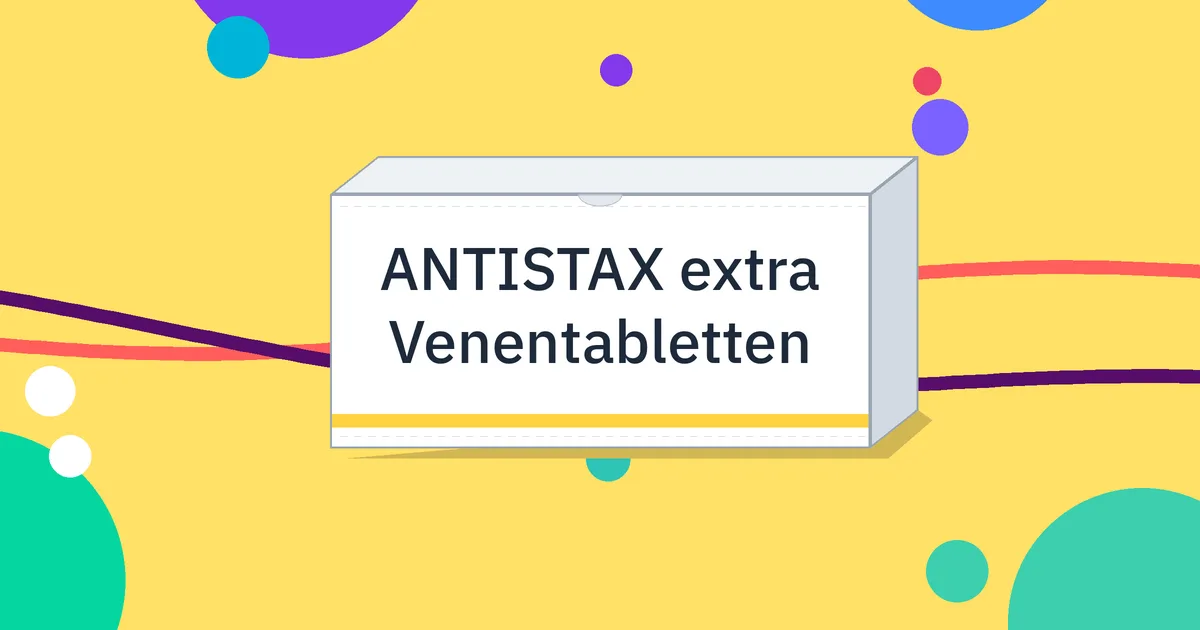 Symbolbild: Packung mit der Aufschrift ANTISTAX extra Venentabletten (PZN 05954715) – Verfügbarkeit und Bezug in Apotheken in Frankfurt am Main