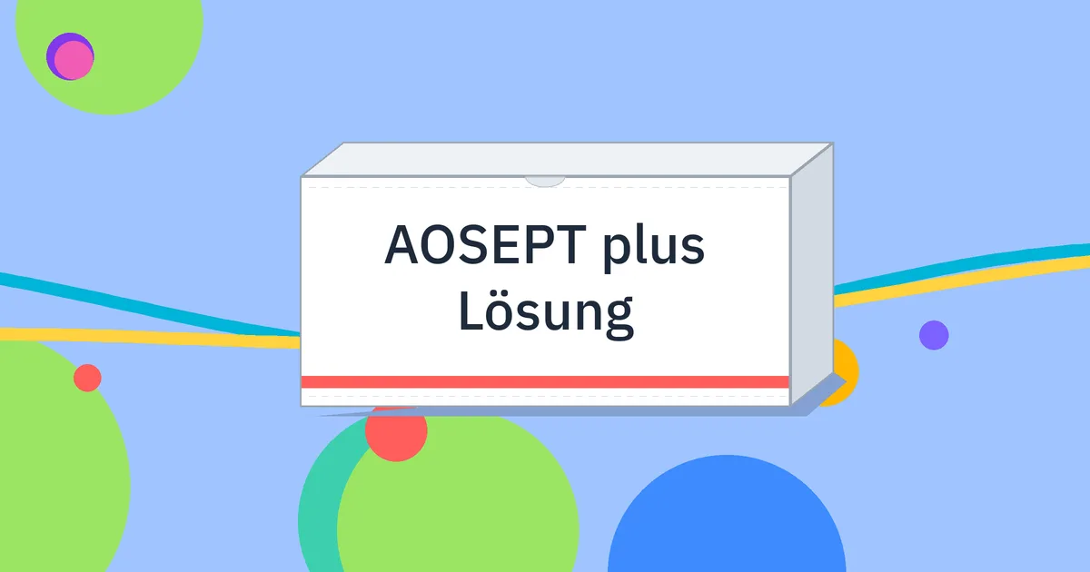 Symbolbild: Packung mit der Aufschrift AOSEPT plus Lösung (PZN 07550146) – Verfügbarkeit und Bezug in Apotheken in Frankfurt am Main