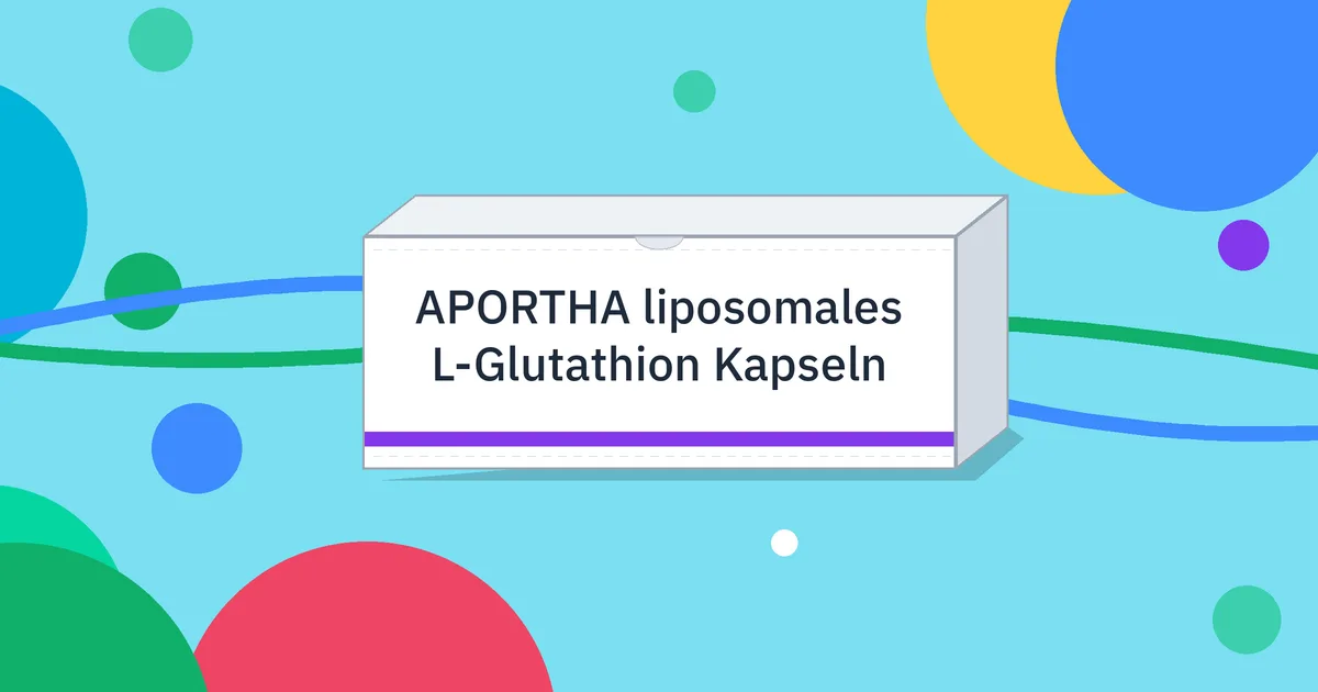Symbolbild: Packung mit der Aufschrift APORTHA liposomales L-Glutathion Kapseln (PZN 18766197) – Verfügbarkeit und Bezug in Apotheken in Frankfurt am Main