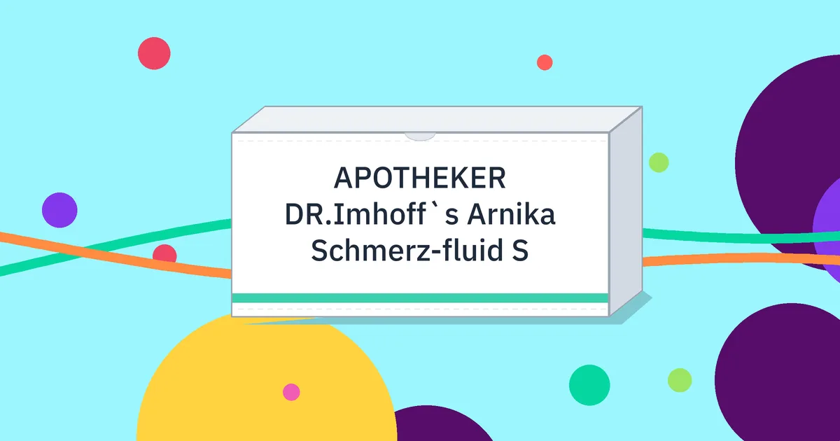 Symbolbild: Packung mit der Aufschrift APOTHEKER DR.Imhoff`s Arnika Schmerz-fluid S (PZN 10414665) – Verfügbarkeit und Bezug in Apotheken in Frankfurt am Main