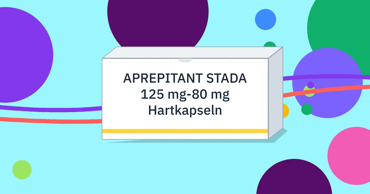 Symbolbild: Packung mit der Aufschrift APREPITANT STADA 125 mg-80 mg Hartkapseln (PZN 16662140) – Verfügbarkeit und Bezug in Apotheken in Frankfurt am Main
