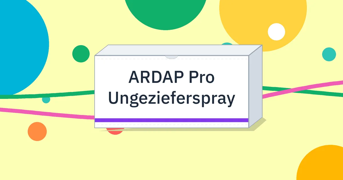 Symbolbild: Packung mit der Aufschrift ARDAP Pro Ungezieferspray (PZN 19476159) – Verfügbarkeit und Bezug in Apotheken in Frankfurt am Main
