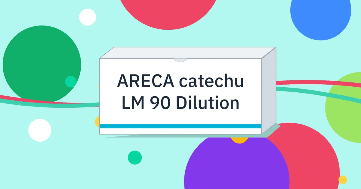 Symbolbild: Packung mit der Aufschrift ARECA catechu LM 90 Dilution (PZN 13389169) – Verfügbarkeit und Bezug in Apotheken in Frankfurt am Main