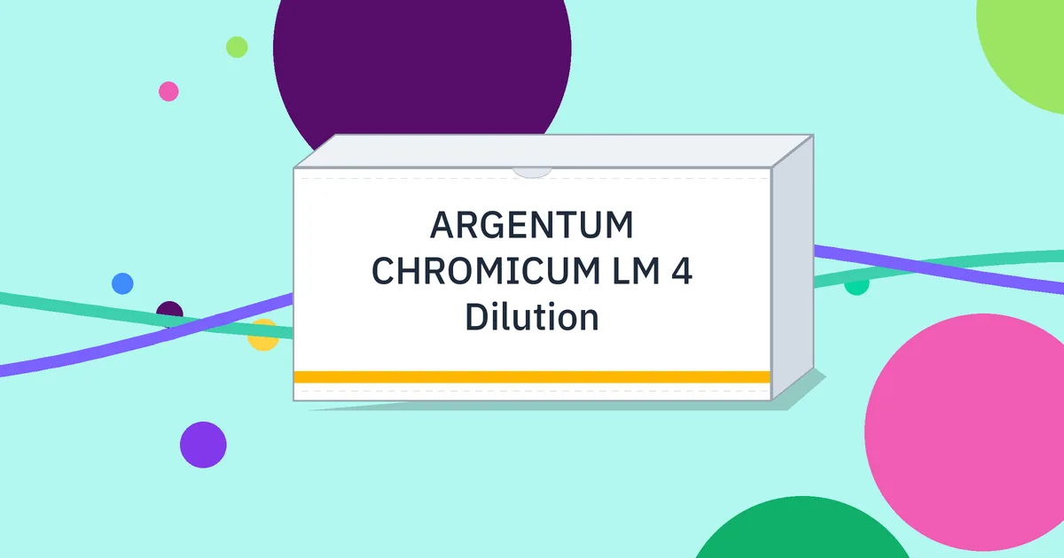 Symbolbild: Packung mit der Aufschrift ARGENTUM CHROMICUM LM 4 Dilution (PZN 13389301) – Verfügbarkeit und Bezug in Apotheken in Frankfurt am Main