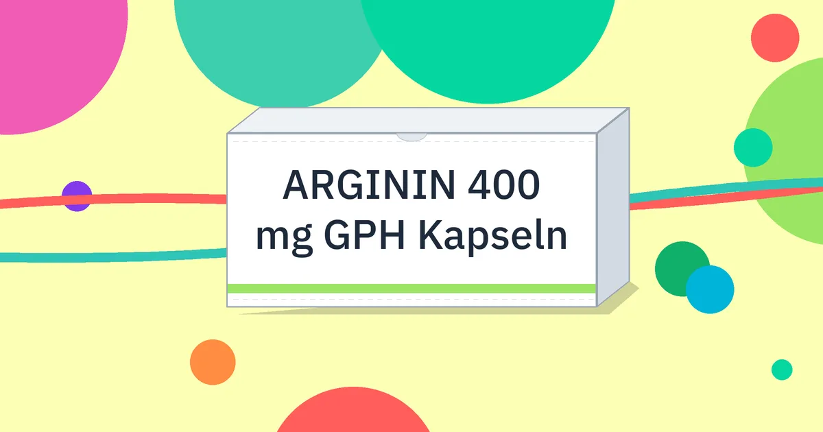 Symbolbild: Packung mit der Aufschrift ARGININ 400 mg GPH Kapseln (PZN 07147485) – Verfügbarkeit und Bezug in Apotheken in Frankfurt am Main