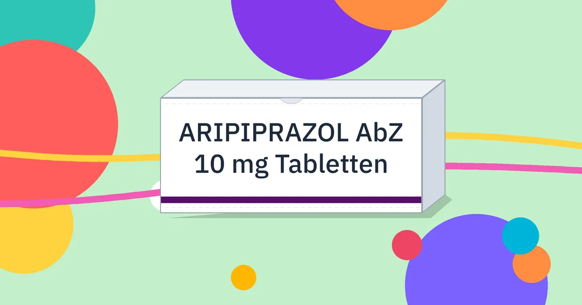 Symbolbild: Packung mit der Aufschrift ARIPIPRAZOL AbZ 10 mg Tabletten (PZN 10317790) – Verfügbarkeit und Bezug in Apotheken in Frankfurt am Main