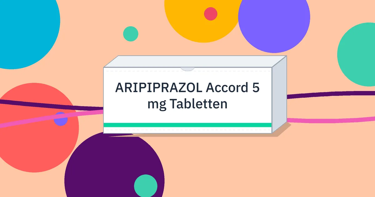 Symbolbild: Packung mit der Aufschrift ARIPIPRAZOL Accord 5 mg Tabletten (PZN 20520055) – Verfügbarkeit und Bezug in Apotheken in Frankfurt am Main