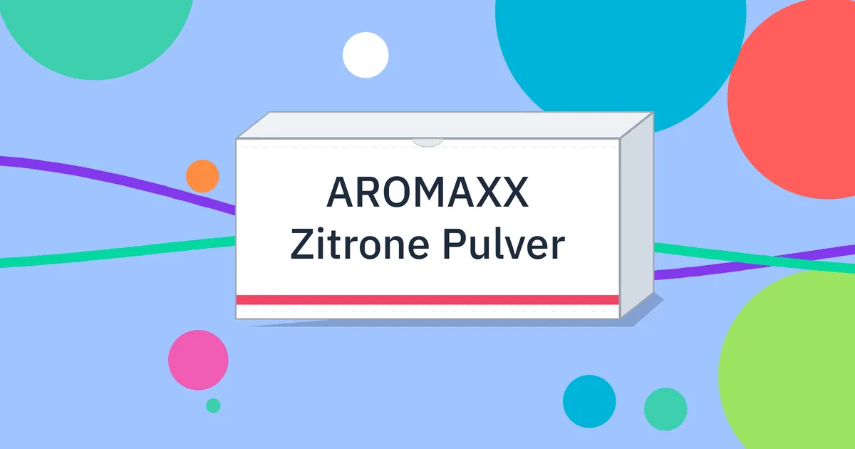 Symbolbild: Packung mit der Aufschrift AROMAXX Zitrone Pulver (PZN 04377434) – Verfügbarkeit und Bezug in Apotheken in Frankfurt am Main