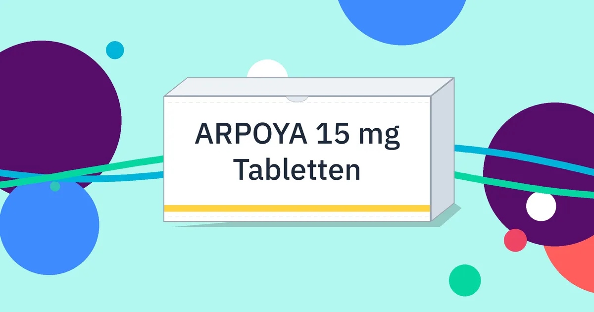 Symbolbild: Packung mit der Aufschrift ARPOYA 15 mg Tabletten (PZN 11374784) – Verfügbarkeit und Bezug in Apotheken in Frankfurt am Main
