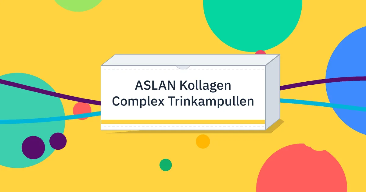 Symbolbild: Packung mit der Aufschrift ASLAN Kollagen Complex Trinkampullen (PZN 20642611) – Verfügbarkeit und Bezug in Apotheken in Frankfurt am Main