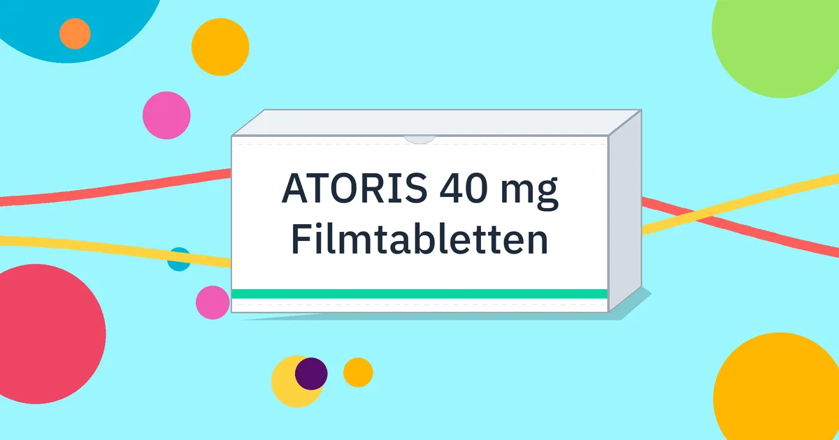 Symbolbild: Packung mit der Aufschrift ATORIS 40 mg Filmtabletten (PZN 09633793) – Verfügbarkeit und Bezug in Apotheken in Frankfurt am Main