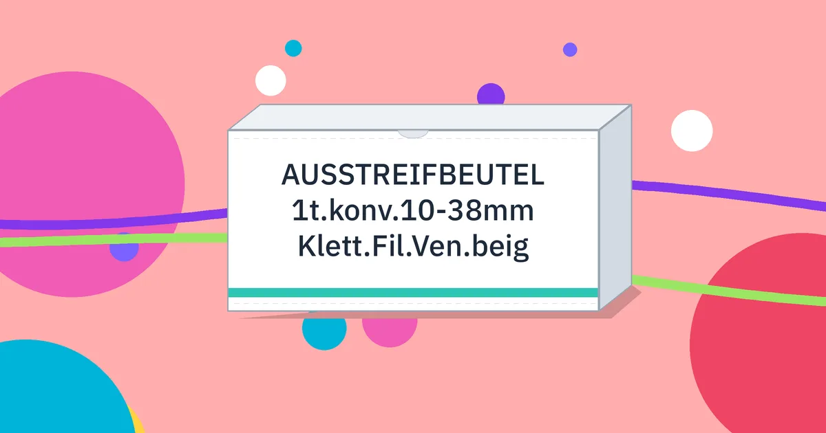 Symbolbild: Packung mit der Aufschrift AUSSTREIFBEUTEL 1t.konv.10-38mm Klett.Fil.Ven.beig (PZN 14155798) – Verfügbarkeit und Bezug in Apotheken in Frankfurt am Main