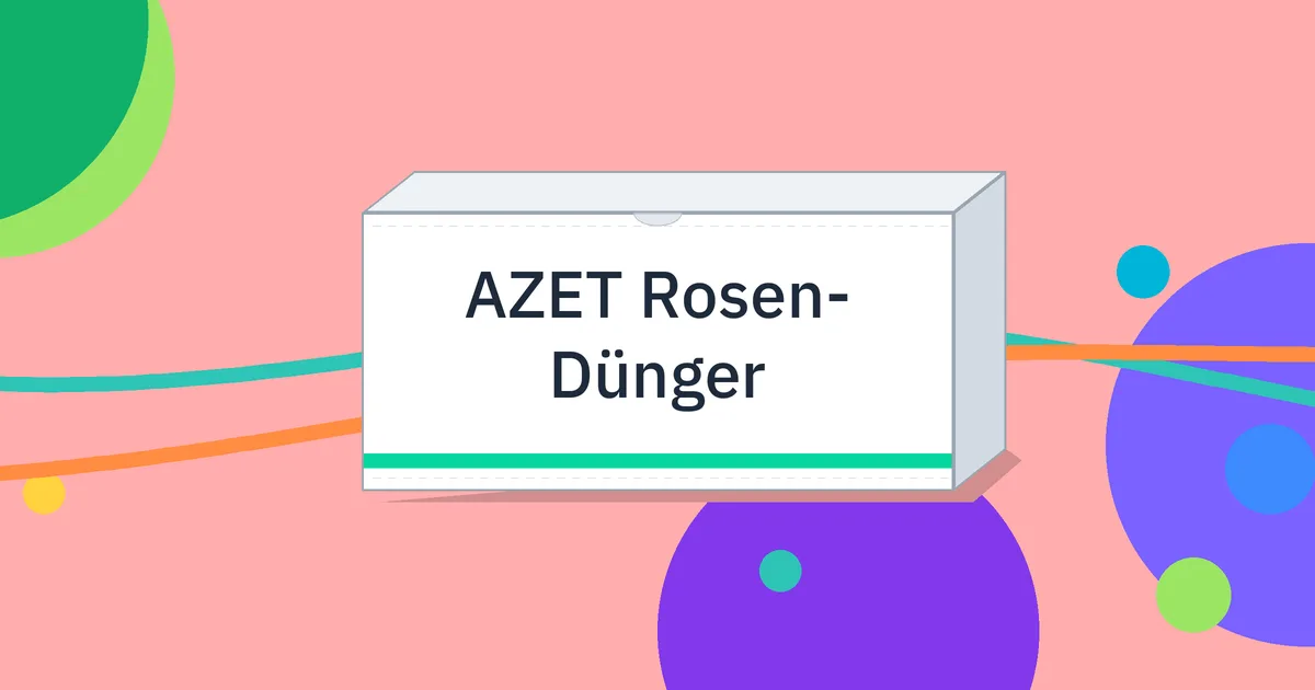 Symbolbild: Packung mit der Aufschrift AZET Rosen-Dünger (PZN 04267622) – Verfügbarkeit und Bezug in Apotheken in Frankfurt am Main