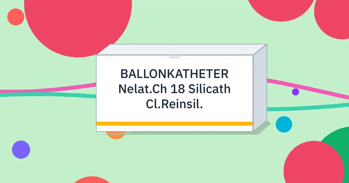 Symbolbild: Packung mit der Aufschrift BALLONKATHETER Nelat.Ch 18 Silicath Cl.Reinsil. (PZN 02648975) – Verfügbarkeit und Bezug in Apotheken in Frankfurt am Main