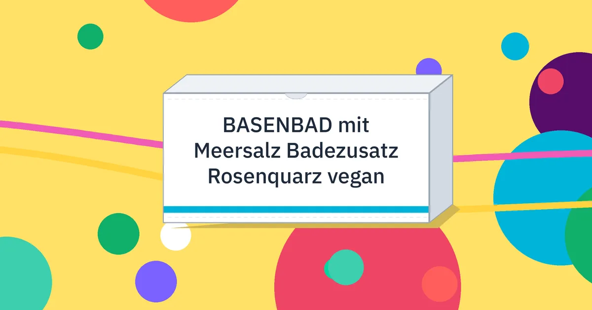Symbolbild: Packung mit der Aufschrift BASENBAD mit Meersalz Badezusatz Rosenquarz vegan (PZN 18453920) – Verfügbarkeit und Bezug in Apotheken in Frankfurt am Main