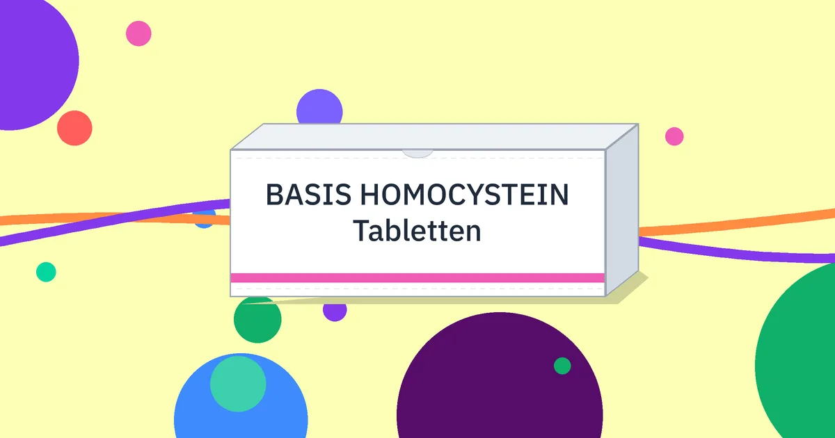 Symbolbild: Packung mit der Aufschrift BASIS HOMOCYSTEIN Tabletten (PZN 11554724) – Verfügbarkeit und Bezug in Apotheken in Frankfurt am Main