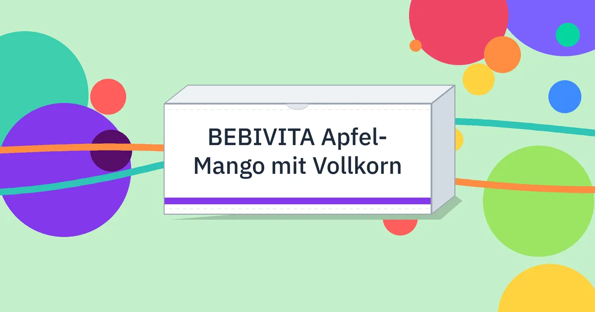 Symbolbild: Packung mit der Aufschrift BEBIVITA Apfel-Mango mit Vollkorn (PZN 16654502) – Verfügbarkeit und Bezug in Apotheken in Frankfurt am Main