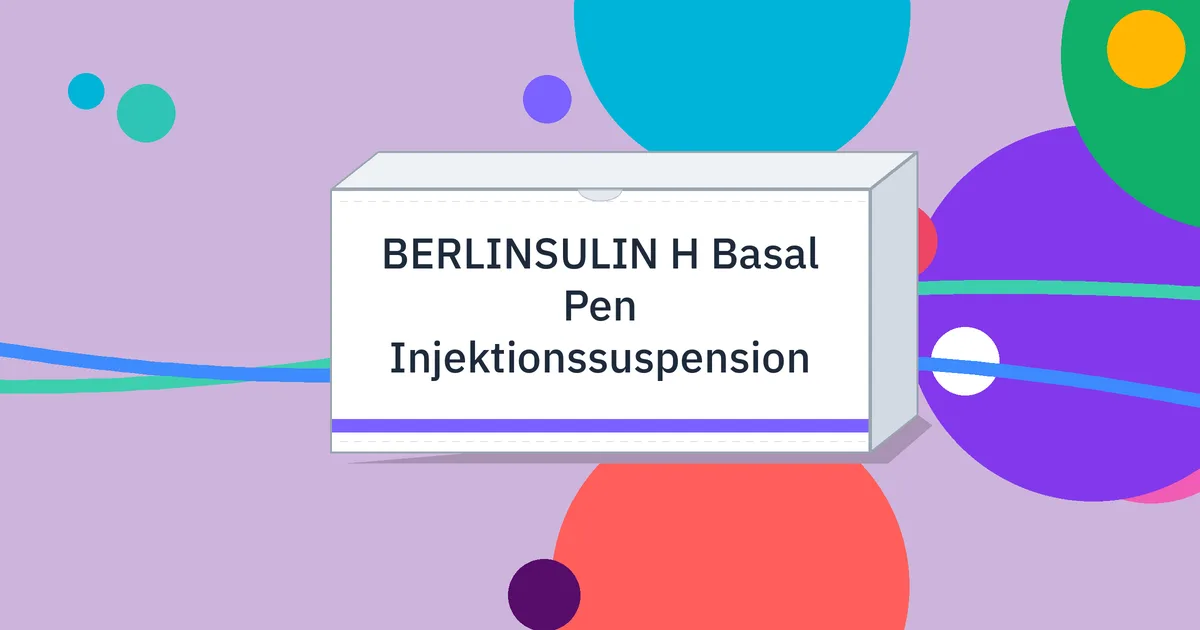 Symbolbild: Packung mit der Aufschrift BERLINSULIN H Basal Pen Injektionssuspension (PZN 07221247) – Verfügbarkeit und Bezug in Apotheken in Frankfurt am Main