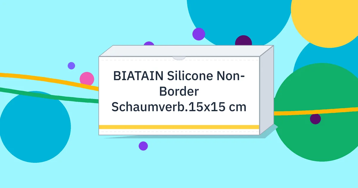 Symbolbild: Packung mit der Aufschrift BIATAIN Silicone Non-Border Schaumverb.15x15 cm (PZN 18198327) – Verfügbarkeit und Bezug in Apotheken in Frankfurt am Main