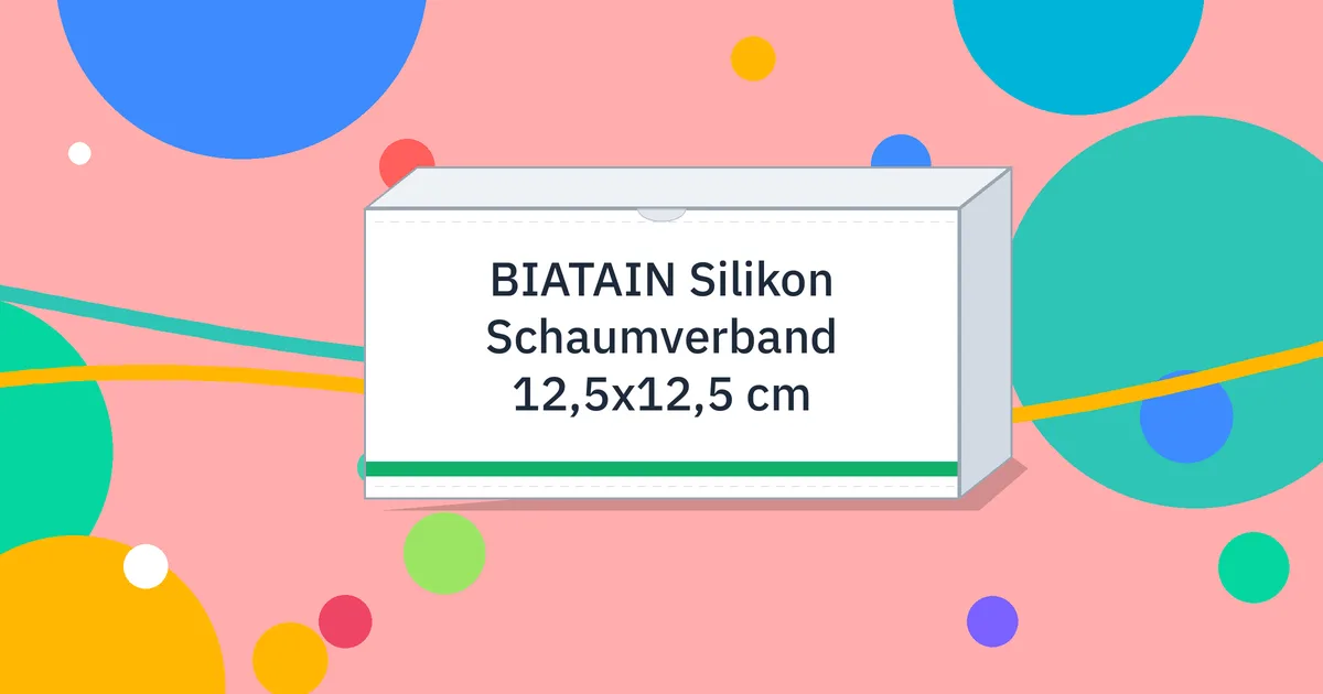Symbolbild: Packung mit der Aufschrift BIATAIN Silikon Schaumverband 12,5x12,5 cm (PZN 10976972) – Verfügbarkeit und Bezug in Apotheken in Frankfurt am Main