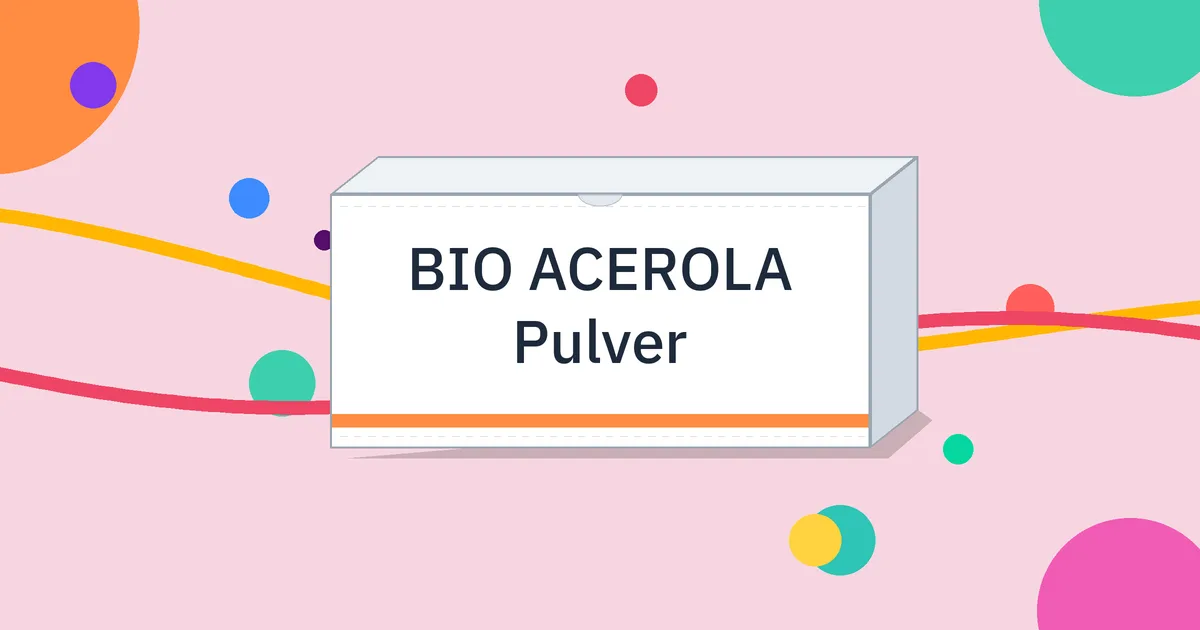 Symbolbild: Packung mit der Aufschrift BIO ACEROLA Pulver (PZN 10007919) – Verfügbarkeit und Bezug in Apotheken in Frankfurt am Main