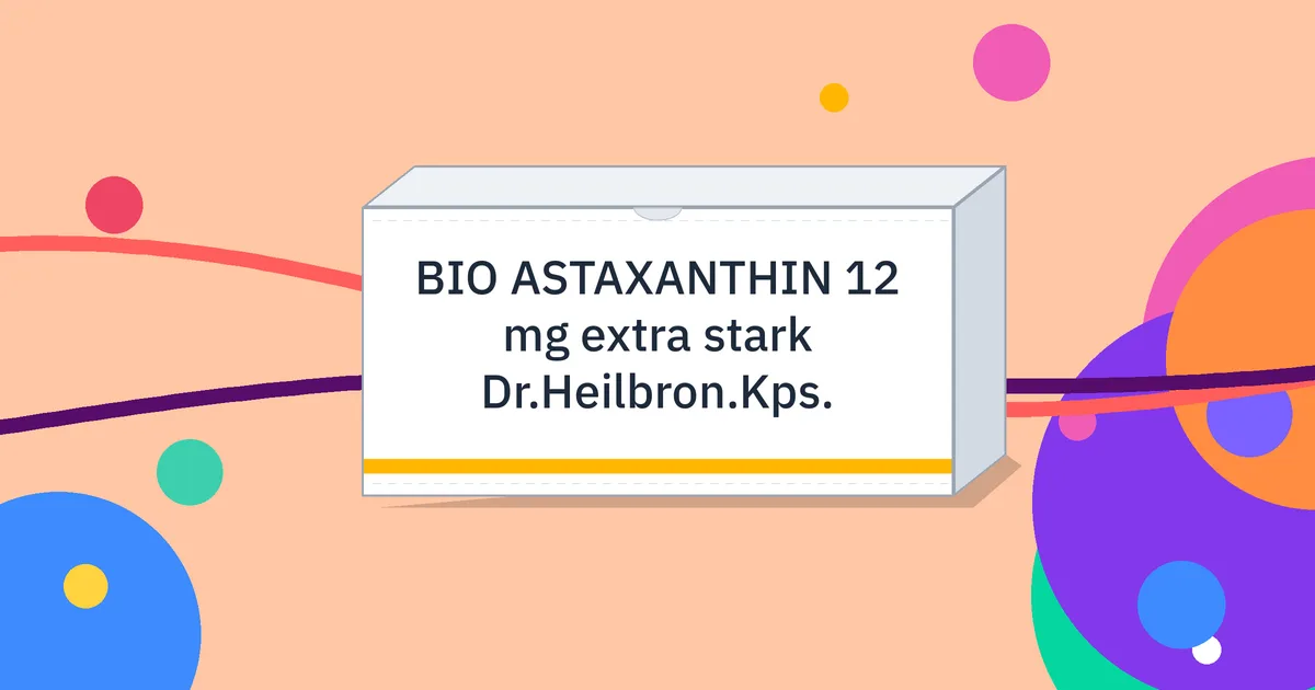 Symbolbild: Packung mit der Aufschrift BIO ASTAXANTHIN 12 mg extra stark Dr.Heilbron.Kps. (PZN 18499804) – Verfügbarkeit und Bezug in Apotheken in Frankfurt am Main