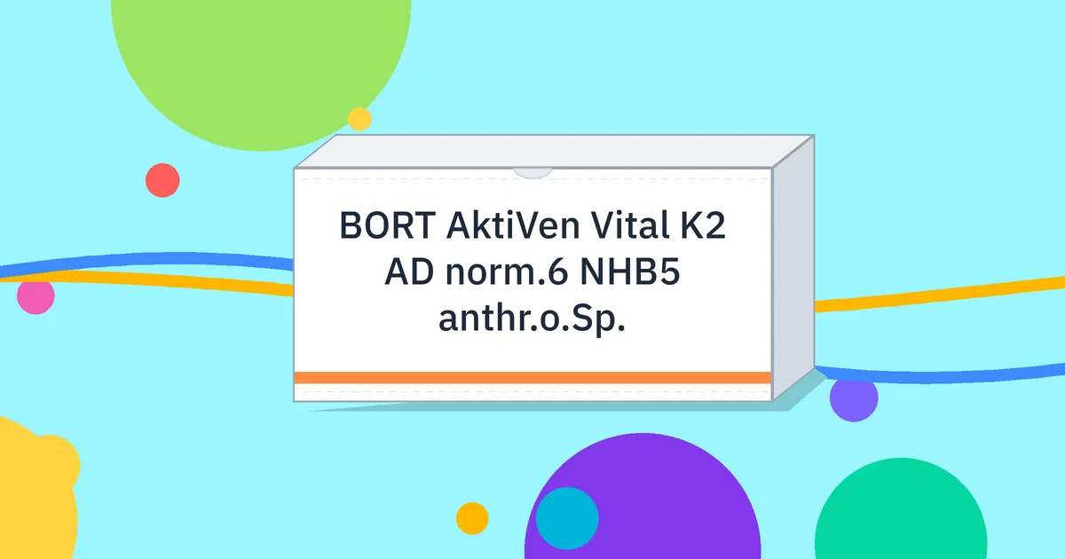 Symbolbild: Packung mit der Aufschrift BORT AktiVen Vital K2 AD norm.6 NHB5 anthr.o.Sp. (PZN 17494874) – Verfügbarkeit und Bezug in Apotheken in Frankfurt am Main