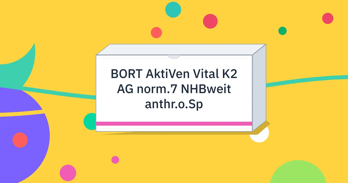 Symbolbild: Packung mit der Aufschrift BORT AktiVen Vital K2 AG norm.7 NHBweit anthr.o.Sp (PZN 13734353) – Verfügbarkeit und Bezug in Apotheken in Frankfurt am Main