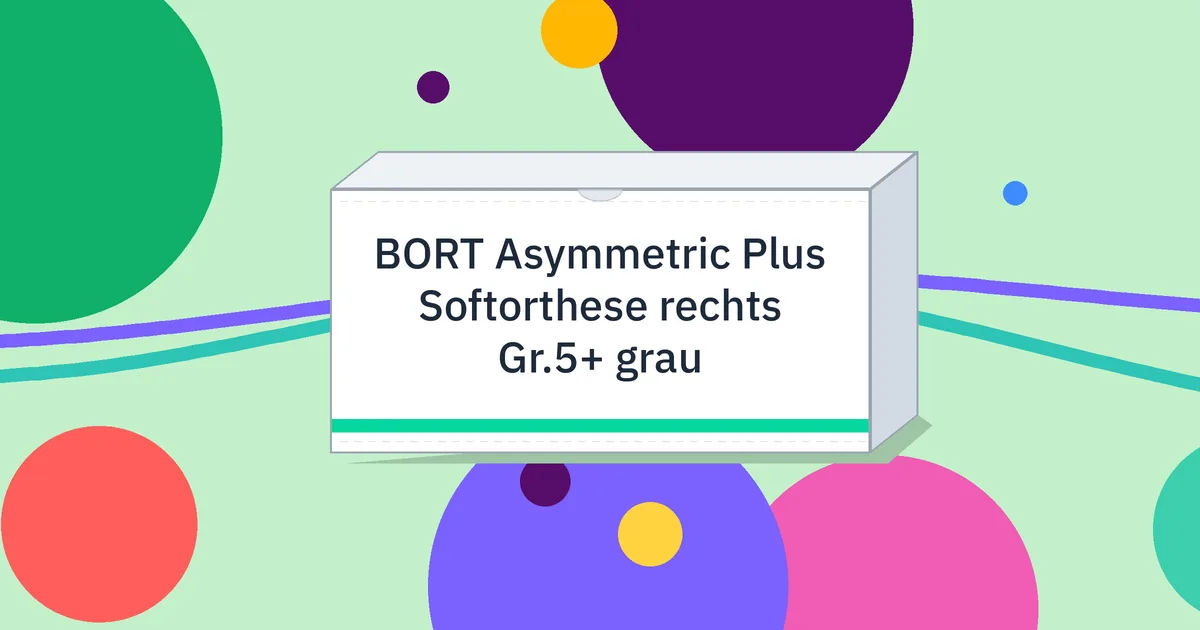 Symbolbild: Packung mit der Aufschrift BORT Asymmetric Plus Softorthese rechts Gr.5+ grau (PZN 20105379) – Verfügbarkeit und Bezug in Apotheken in Frankfurt am Main
