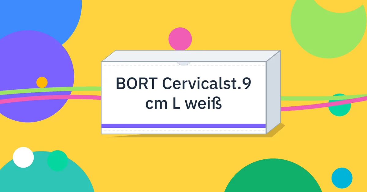 Symbolbild: Packung mit der Aufschrift BORT Cervicalst.9 cm L weiß (PZN 02687780) – Verfügbarkeit und Bezug in Apotheken in Frankfurt am Main
