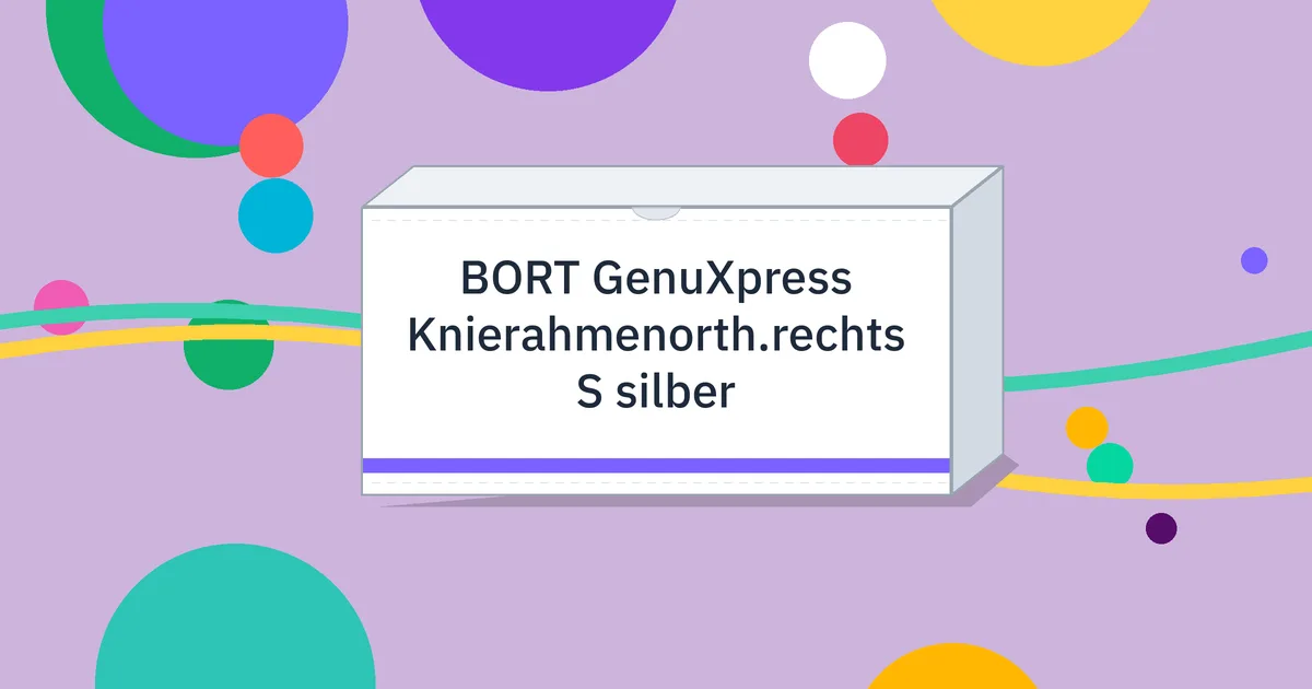 Symbolbild: Packung mit der Aufschrift BORT GenuXpress Knierahmenorth.rechts S silber (PZN 09443526) – Verfügbarkeit und Bezug in Apotheken in Frankfurt am Main