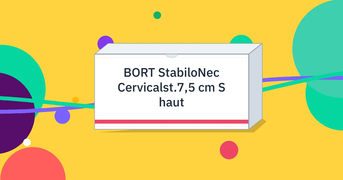 Symbolbild: Packung mit der Aufschrift BORT StabiloNec Cervicalst.7,5 cm S haut (PZN 08829100) – Verfügbarkeit und Bezug in Apotheken in Frankfurt am Main