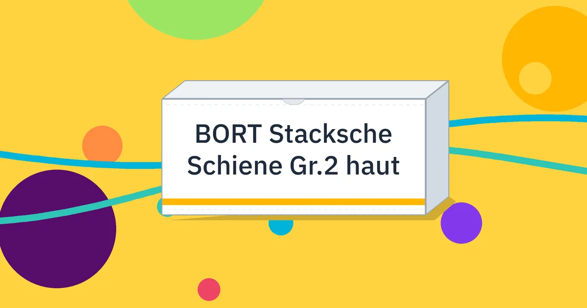 Symbolbild: Packung mit der Aufschrift BORT Stacksche Schiene Gr.2 haut (PZN 02804872) – Verfügbarkeit und Bezug in Apotheken in Frankfurt am Main