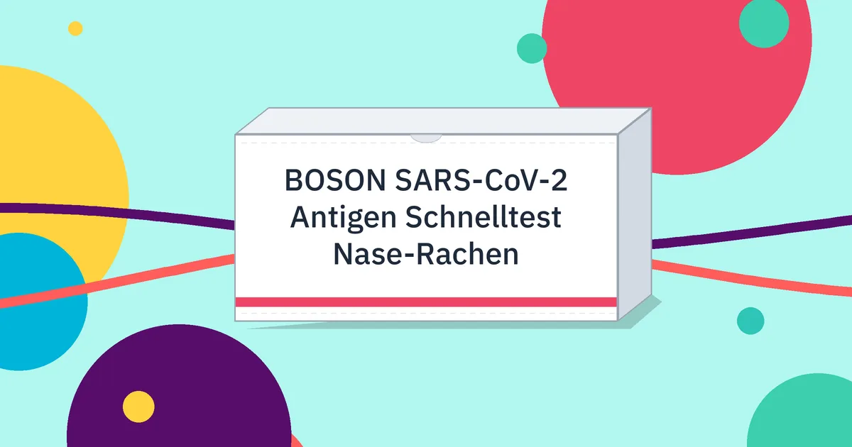 Symbolbild: Packung mit der Aufschrift BOSON SARS-CoV-2 Antigen Schnelltest Nase-Rachen (PZN 17177435) – Verfügbarkeit und Bezug in Apotheken in Frankfurt am Main