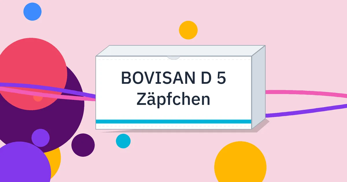 Symbolbild: Packung mit der Aufschrift BOVISAN D 5 Zäpfchen (PZN 04868681) – Verfügbarkeit und Bezug in Apotheken in Frankfurt am Main