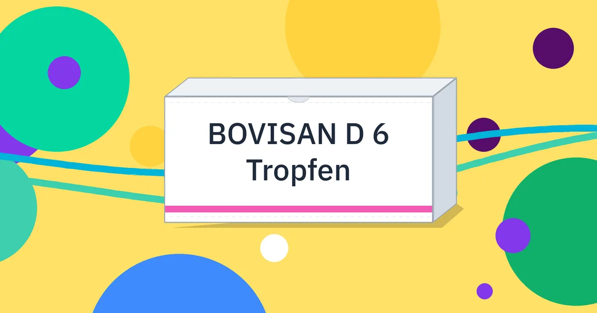 Symbolbild: Packung mit der Aufschrift BOVISAN D 6 Tropfen (PZN 07709500) – Verfügbarkeit und Bezug in Apotheken in Frankfurt am Main