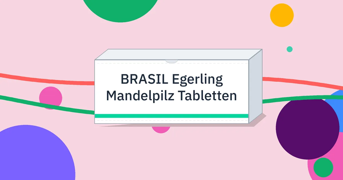 Symbolbild: Packung mit der Aufschrift BRASIL Egerling Mandelpilz Tabletten (PZN 17885764) – Verfügbarkeit und Bezug in Apotheken in Frankfurt am Main