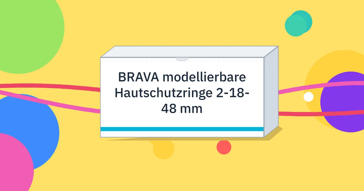 Symbolbild: Packung mit der Aufschrift BRAVA modellierbare Hautschutzringe 2-18-48 mm (PZN 09543765) – Verfügbarkeit und Bezug in Apotheken in Frankfurt am Main