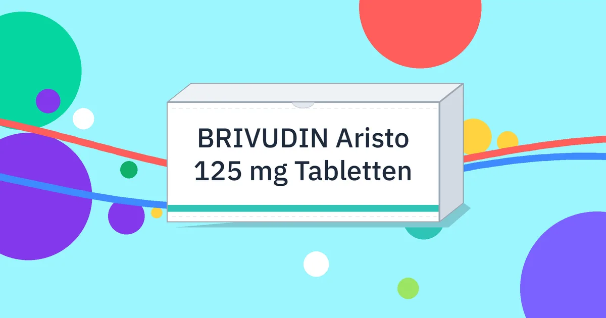 Symbolbild: Packung mit der Aufschrift BRIVUDIN Aristo 125 mg Tabletten (PZN 19741414) – Verfügbarkeit und Bezug in Apotheken in Frankfurt am Main