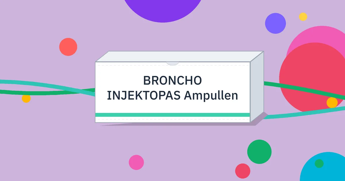 Symbolbild: Packung mit der Aufschrift BRONCHO INJEKTOPAS Ampullen (PZN 12454261) – Verfügbarkeit und Bezug in Apotheken in Frankfurt am Main