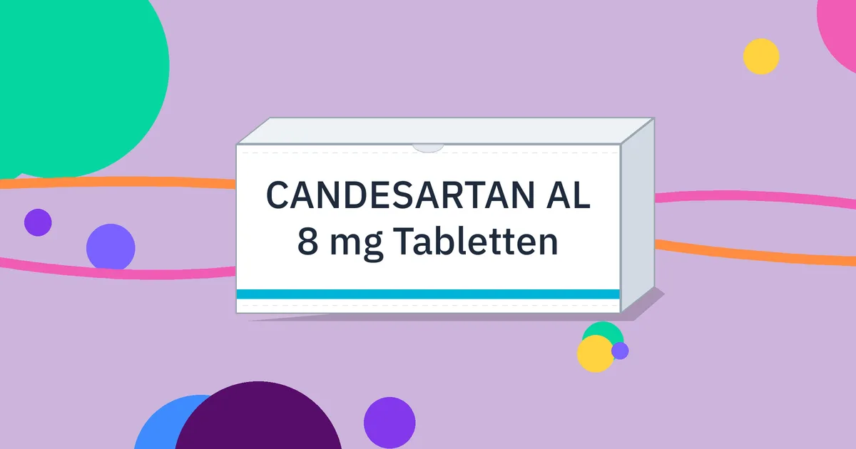Symbolbild: Packung mit der Aufschrift CANDESARTAN AL 8 mg Tabletten (PZN 09297740) – Verfügbarkeit und Bezug in Apotheken in Frankfurt am Main