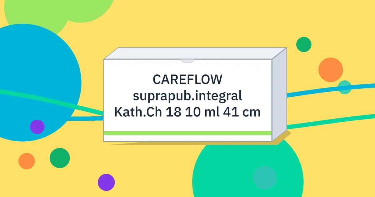 Symbolbild: Packung mit der Aufschrift CAREFLOW suprapub.integral Kath.Ch 18 10 ml 41 cm (PZN 16840989) – Verfügbarkeit und Bezug in Apotheken in Frankfurt am Main