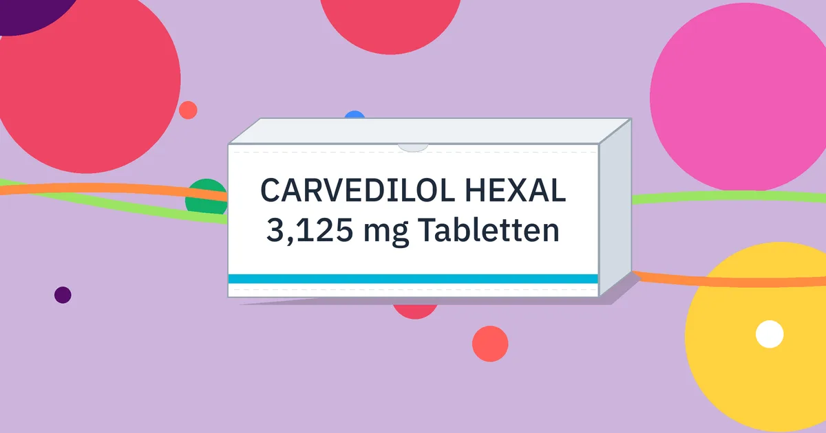 Symbolbild: Packung mit der Aufschrift CARVEDILOL HEXAL 3,125 mg Tabletten (PZN 02227185) – Verfügbarkeit und Bezug in Apotheken in Frankfurt am Main